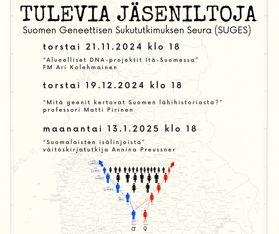 SUGES - Uutiset - Suomen Geneettisen Sukututkimuksen Seura ry